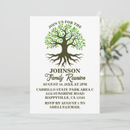 Family Reunion Family Tree Roots Invitation | Zazzle