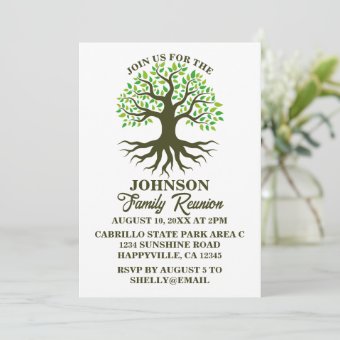 Family Reunion Family Tree Roots Invitation | Zazzle