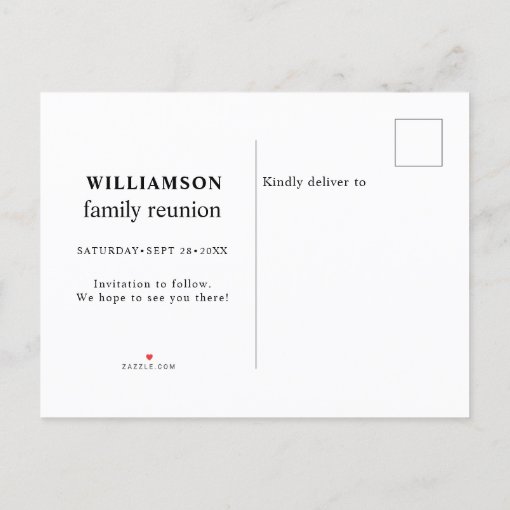 Family Reunion Family Tree Save The Date Announcement Postcard | Zazzle