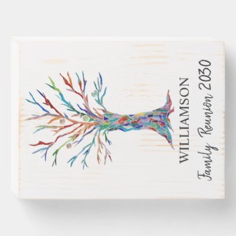 Family Reunion Family Tree Wooden Box Sign | Zazzle
