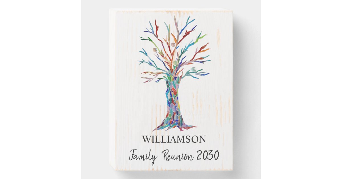 Family Reunion Family Tree Wooden Box Sign | Zazzle