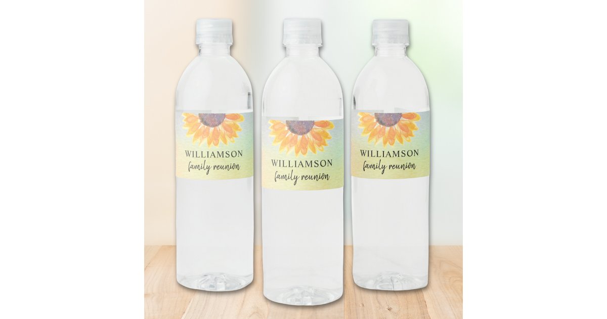 Family Reunion Flora Water Bottle Label | Zazzle