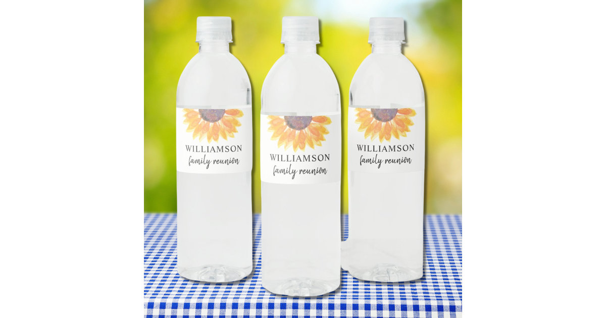 Family Reunion Floral Water Bottle Label | Zazzle