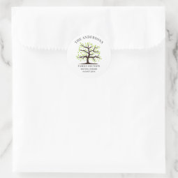 Family Reunion Genealogy Tree Custom Classic Round Sticker | Zazzle