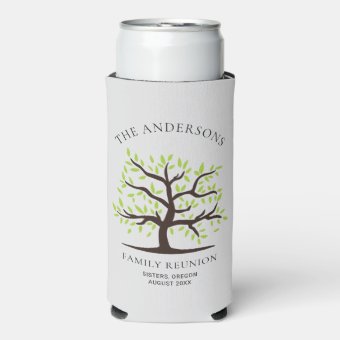 Family Reunion Genealogy Tree Custom Seltzer Can Cooler | Zazzle