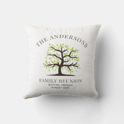 Family Reunion Genealogy Tree Custom Throw Pillow | Zazzle