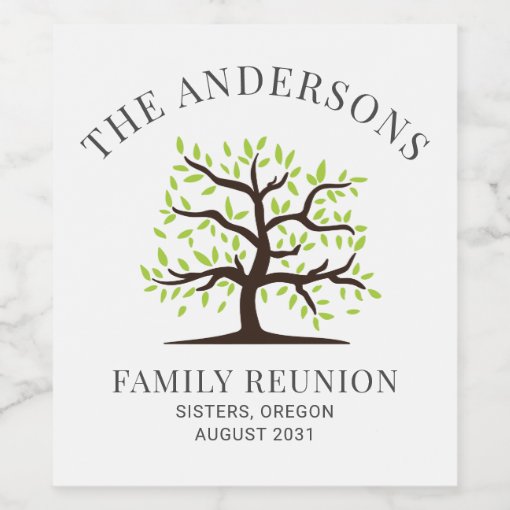 Family Reunion Genealogy Tree Custom Wine Label | Zazzle