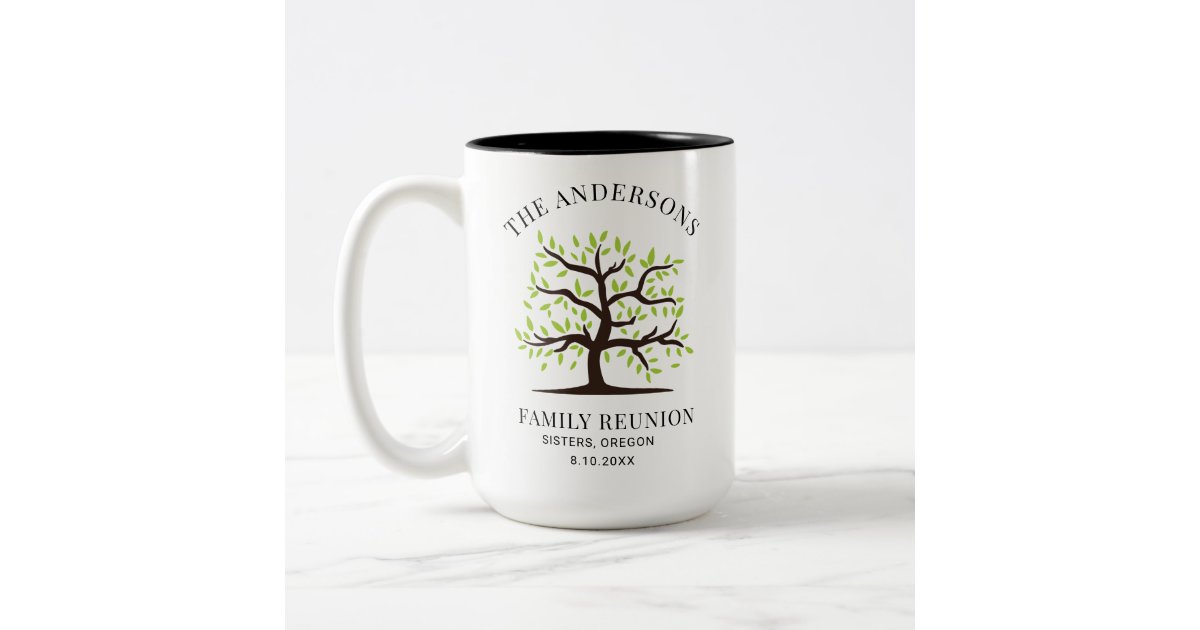 Family Reunion Genealogy Tree With Date Custom Two-Tone Coffee Mug | Zazzle