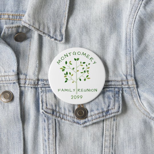 Family Reunion Green Family Tree Personalized Button | Zazzle.com