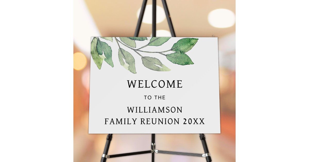 Family Reunion Green Personalized Welcome Sign | Zazzle