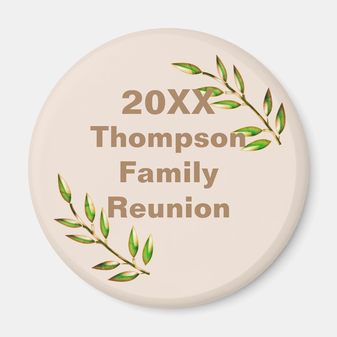 Family Reunion Green Tree Branch Keepsake Memento Magnet | Zazzle