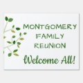 Family Reunion Green Tree Personalized Welcome Sign | Zazzle