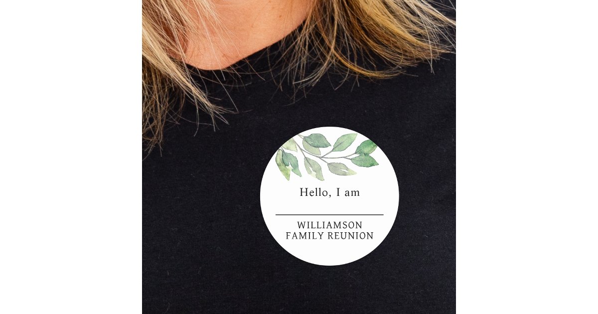Family Reunion Greenery Name Tag | Zazzle