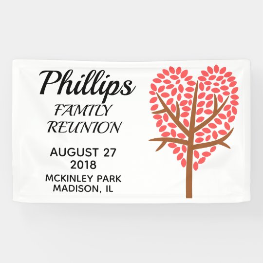 Family Reunion Heart Tree Banner | Zazzle.com