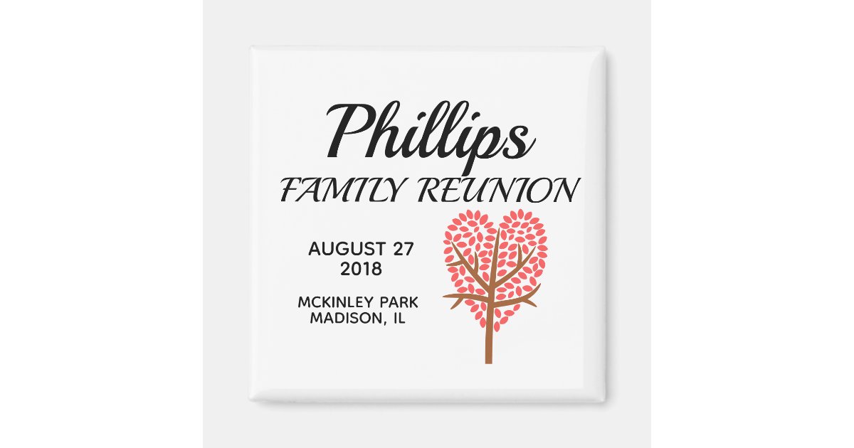 Family Reunion Heart Tree Magnet | Zazzle