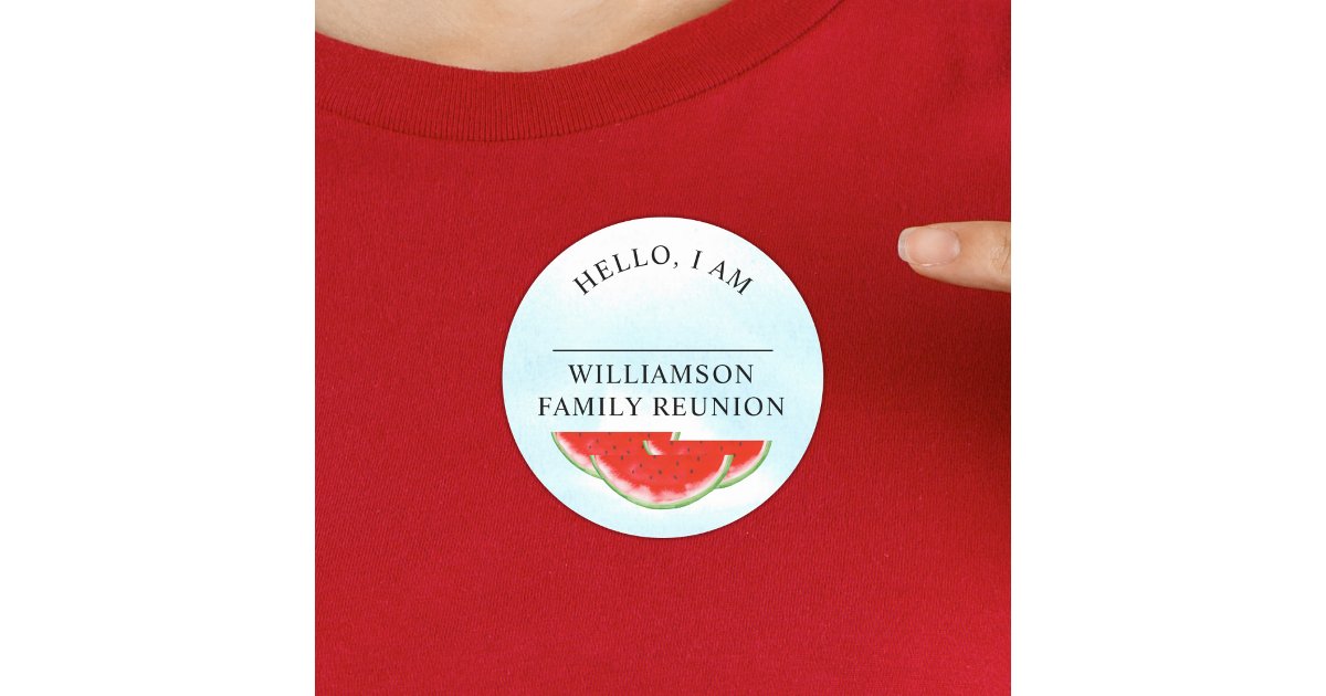 Family Reunion Hello My Name Is Classic Round Sticker | Zazzle