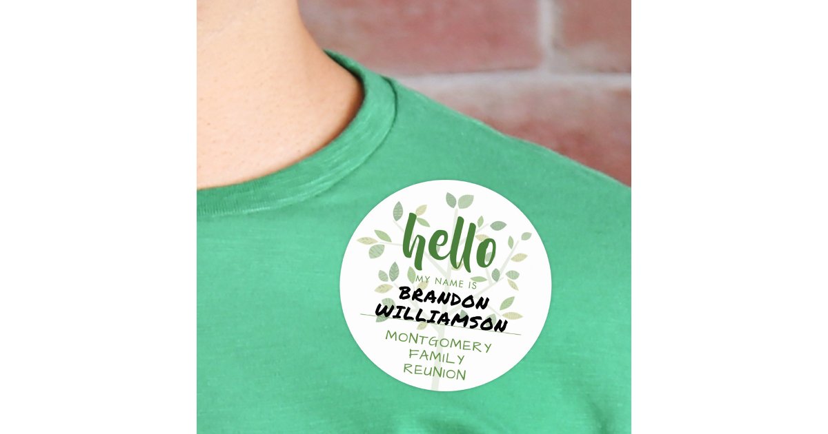 Family Reunion HELLO MY NAME IS Classic Round Sticker | Zazzle