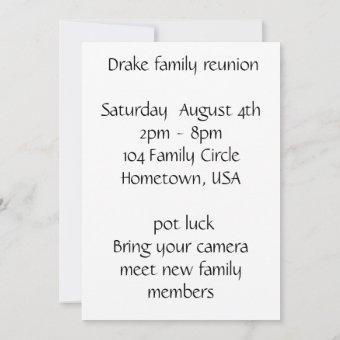 Family Reunion Invitation Card | Zazzle