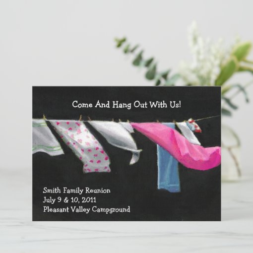 Family Reunion Invitations: Hang Out (Laundry) Invitation | Zazzle