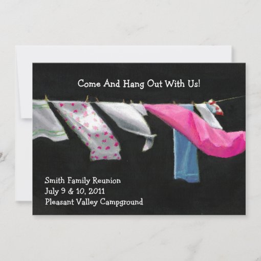 Family Reunion Invitations: Hang Out (Laundry) Invitation | Zazzle