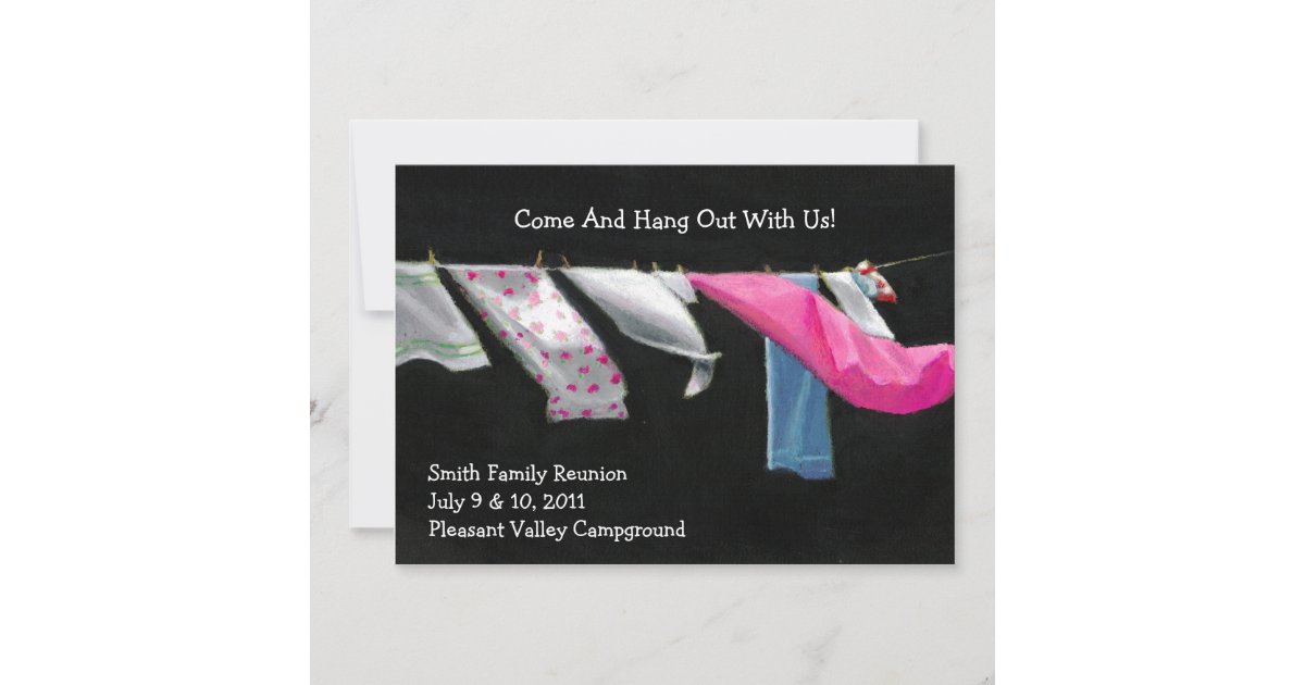Family Reunion Invitations: Hang Out (Laundry) Invitation | Zazzle