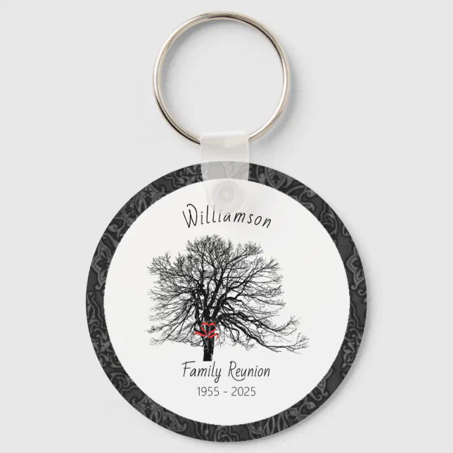Family Reunion Keepsake Tree Keychain | Zazzle