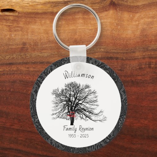 Family Reunion Keepsake Tree Keychain | Zazzle