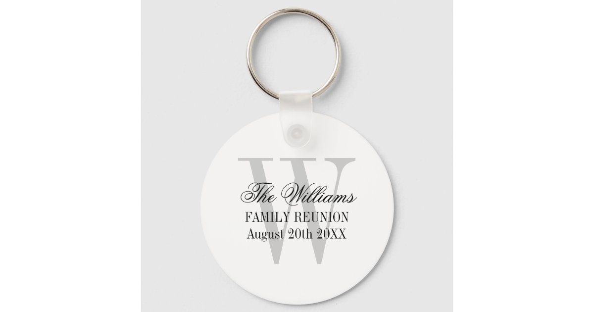 Family reunion keychains with custom name monogram | Zazzle