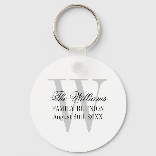 Family reunion keychains with custom name monogram | Zazzle