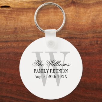 Family reunion keychains with custom name monogram | Zazzle