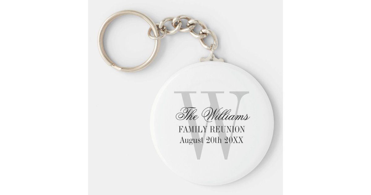 Family reunion keychains with custom name monogram | Zazzle