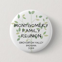 Family Reunion Modern Family Tree Personalized Button | Zazzle