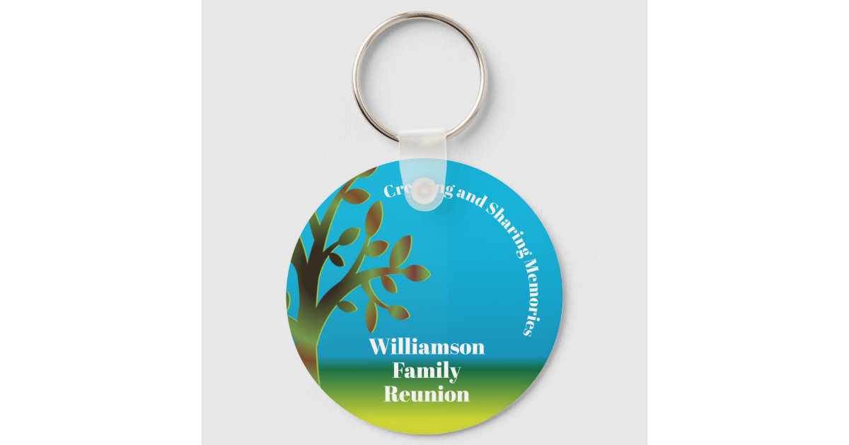 Family Reunion Modern Family Tree Sharing Memories Keychain | Zazzle