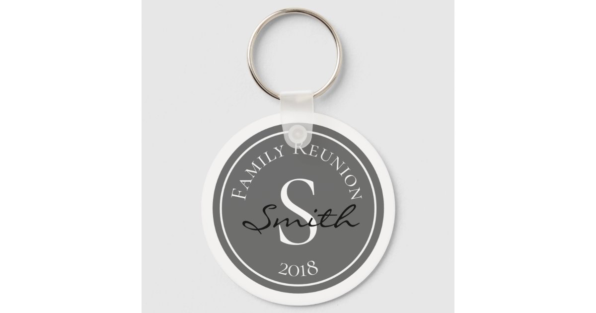 Family Reunion Monogram Keychain | Zazzle