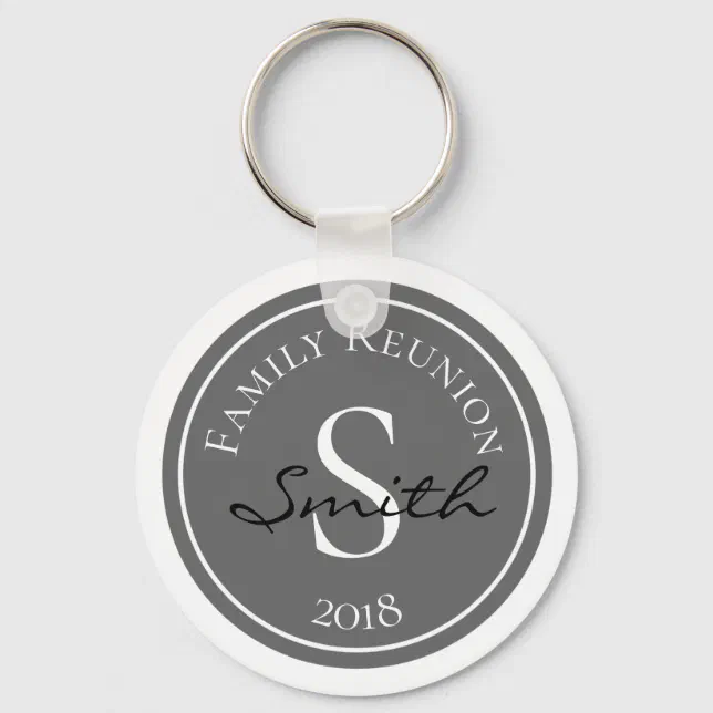 Family Reunion Monogram Keychain | Zazzle