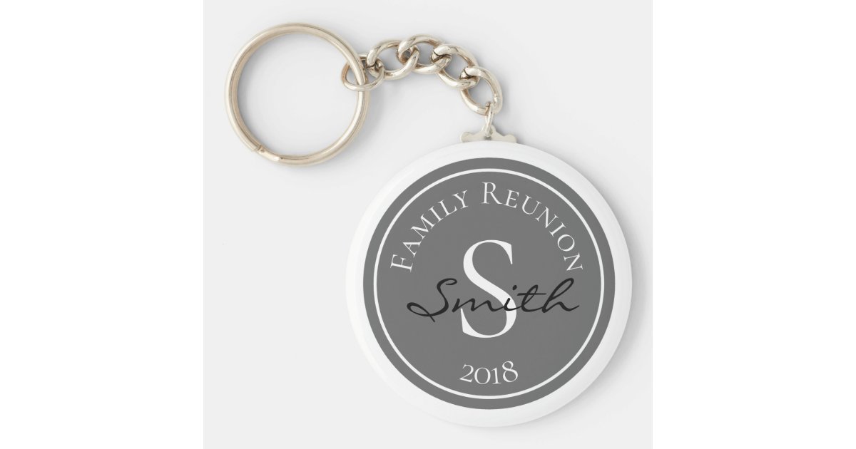 Family Reunion Monogram Keychain | Zazzle