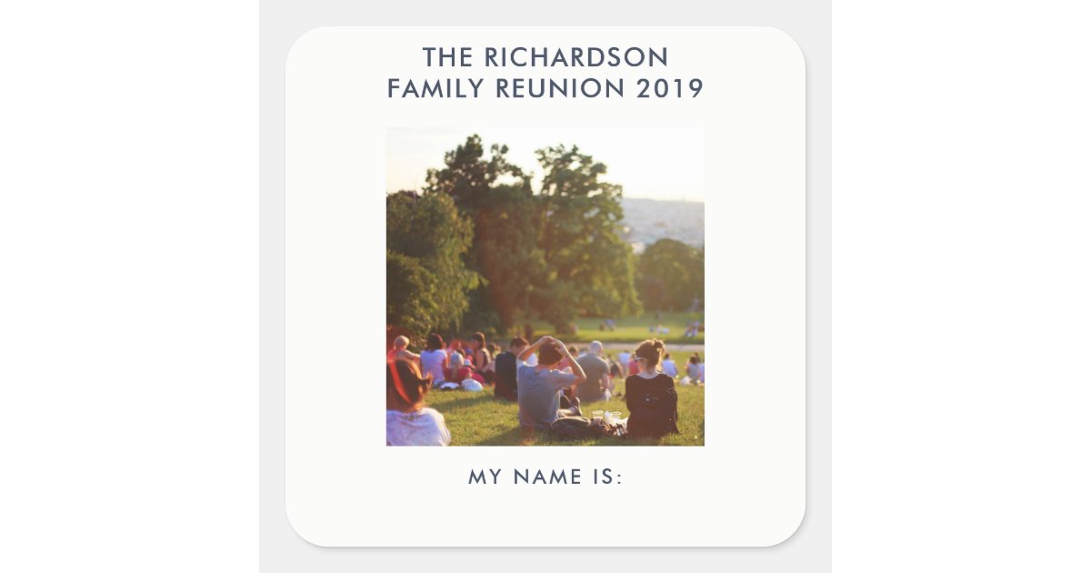 Family Reunion Name Tag with Your Photo or Logo | Zazzle