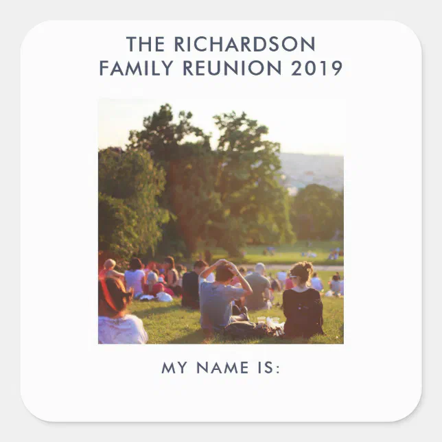 Family Reunion Name Tag with Your Photo or Logo | Zazzle