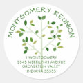 Family Reunion Name Year Family Tree Classic Round Sticker | Zazzle