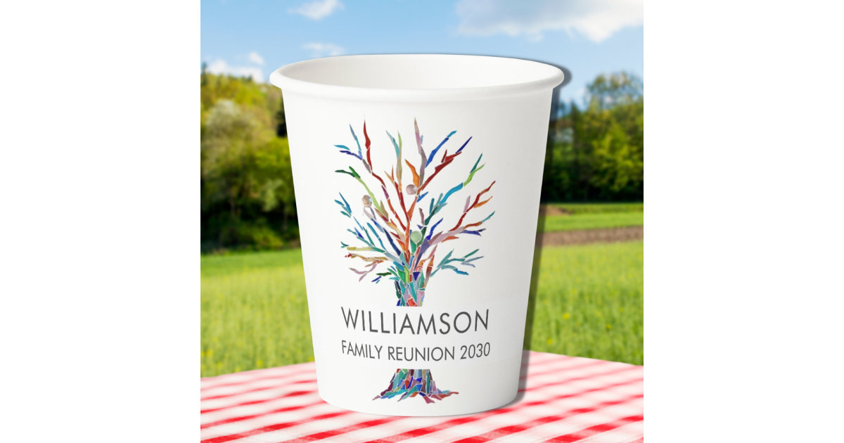 Family Reunion Personalized Family Tree Paper Cup | Zazzle