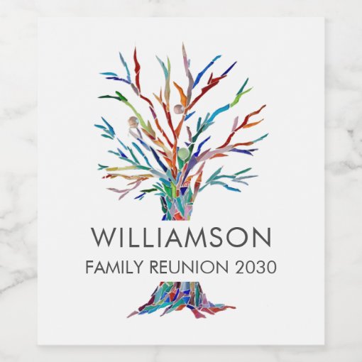 Family Reunion Personalized Family Tree Wine Labe Wine Label | Zazzle