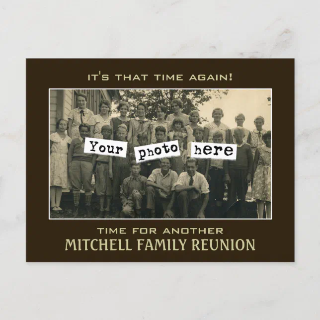 Family Reunion Photo Template Postcard | Zazzle