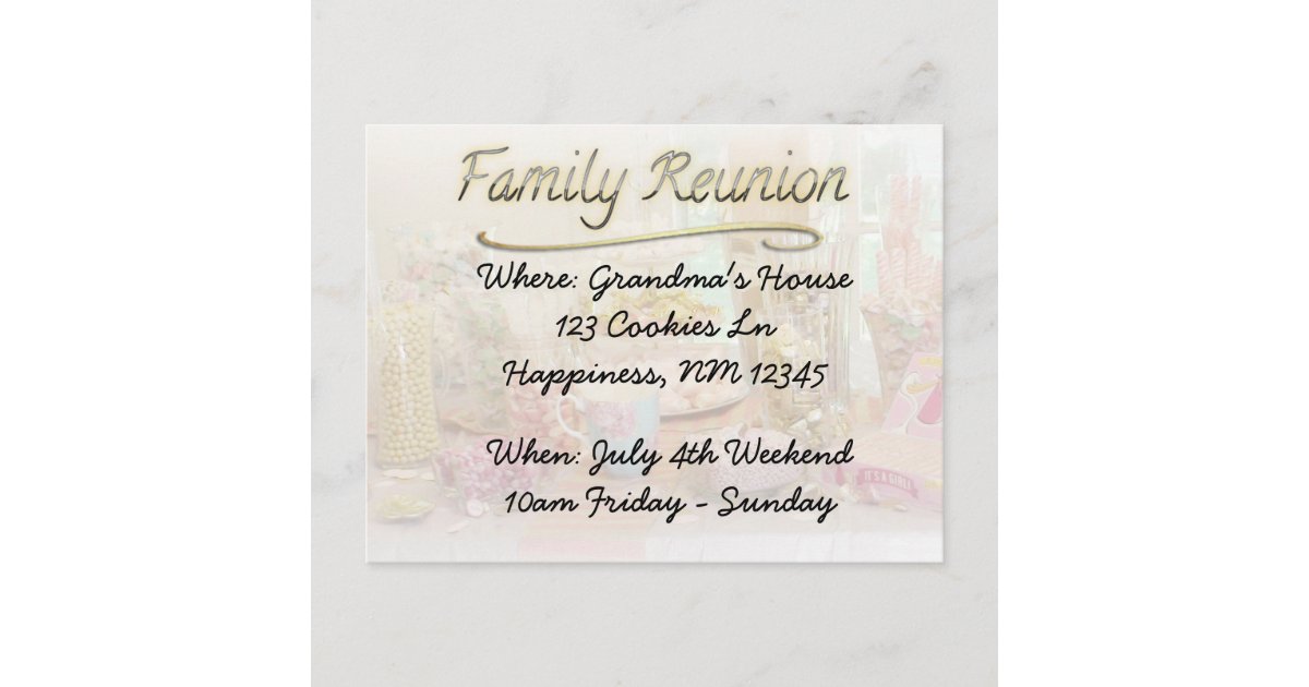 Family Reunion Post Card | Zazzle
