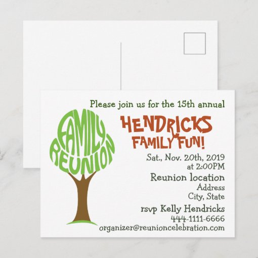 Family reunion postcard | Zazzle