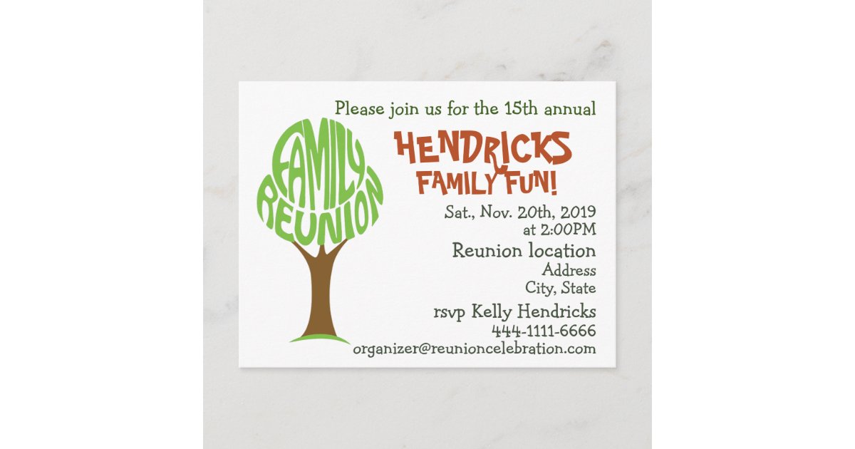 Family reunion postcard | Zazzle