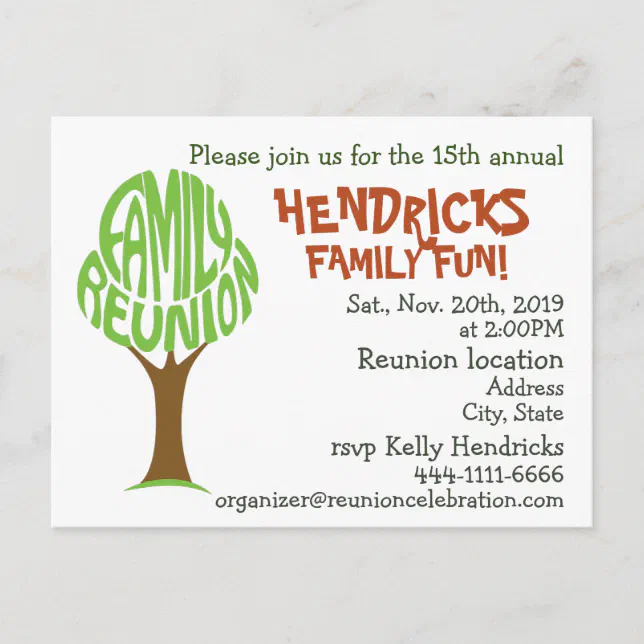 Family reunion postcard | Zazzle
