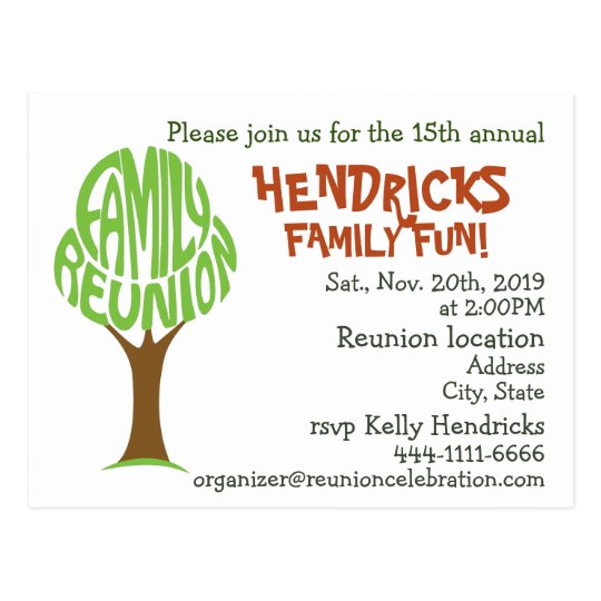 Family reunion postcard | Zazzle.com