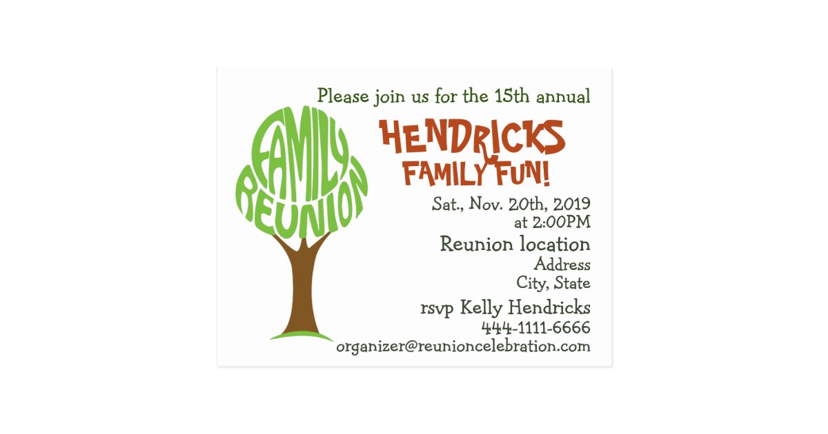 Family reunion postcard | Zazzle.com