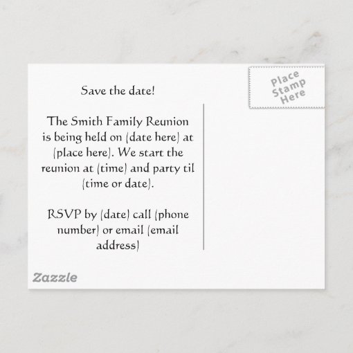 Family Reunion Postcard Invitation | Zazzle