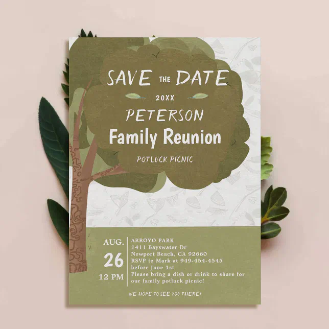 Family Reunion Potluck Picnic Spring Summer Fall Invitation | Zazzle